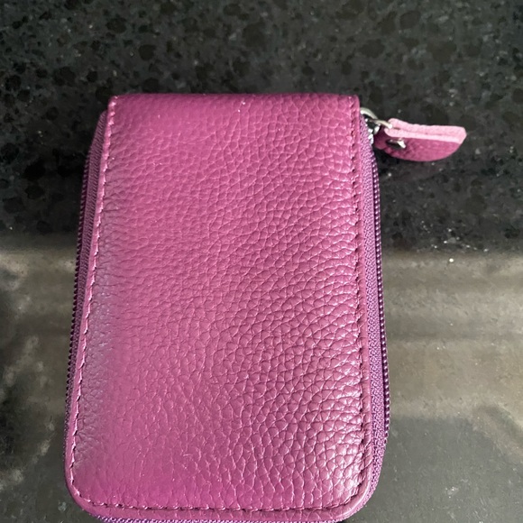 Accessories | Small Leather Purple Card Holder | Poshmark